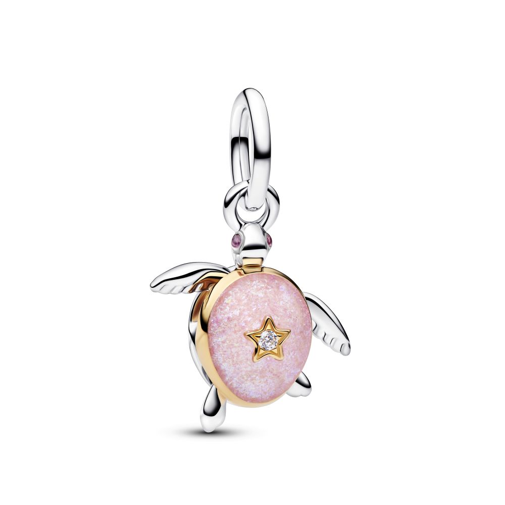 PANDORA 2026 Pink Sea Turtle Lab-grown Diamond Dangle Charm 764432C01 ...